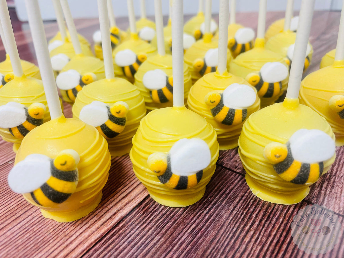 Bee Themed Cake Pops exclusive at Cake Ballerina