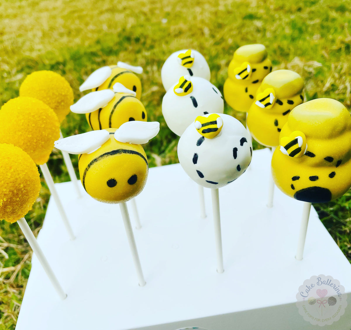 Bee Themed Cake Pops exclusive at Cake Ballerina